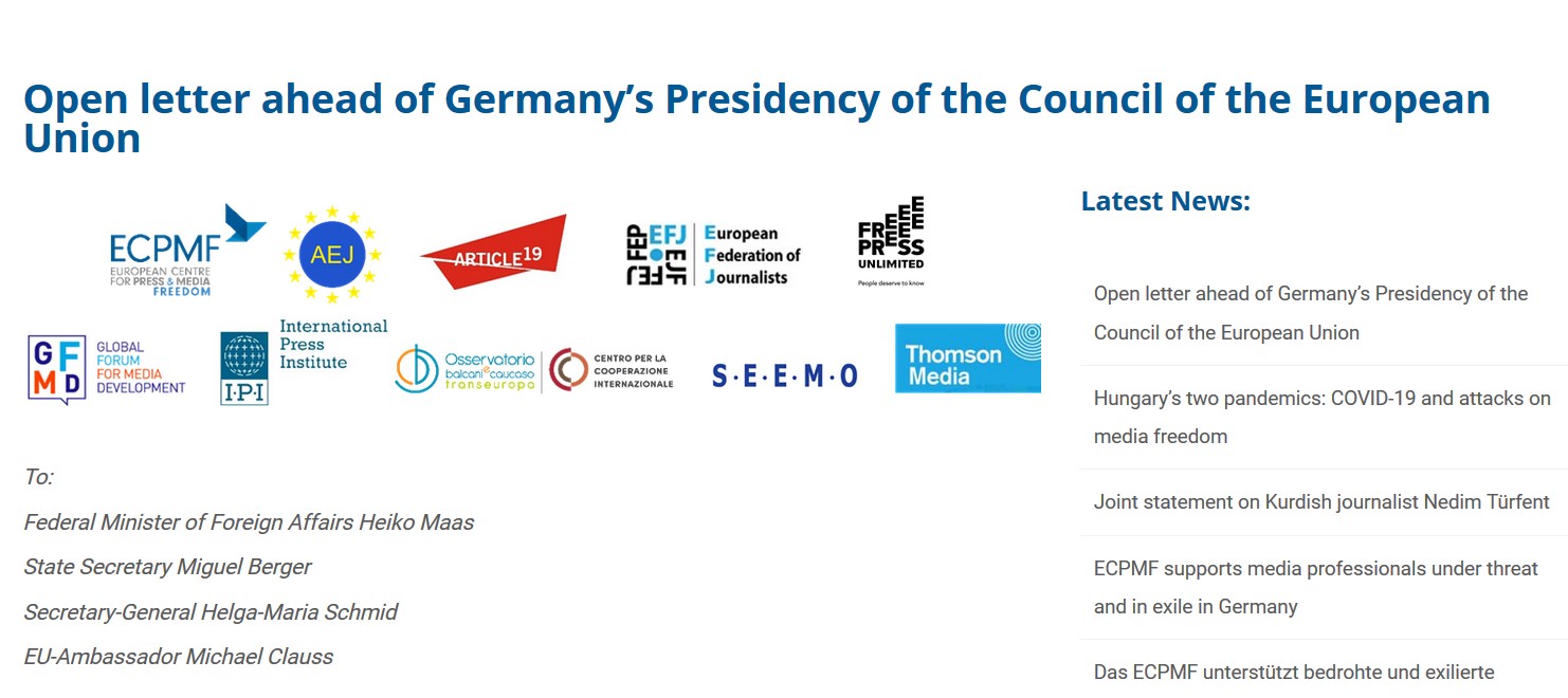 Open letter ahead of Germany’s Presidency of the Council of the ...