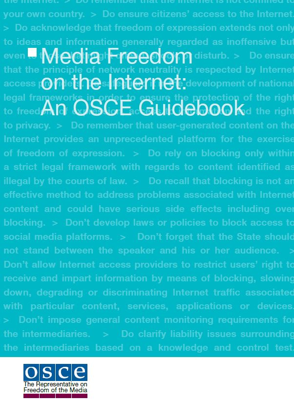 Media Freedom on the Internet: An OSCE Guidebook / Manuals / Resources ...