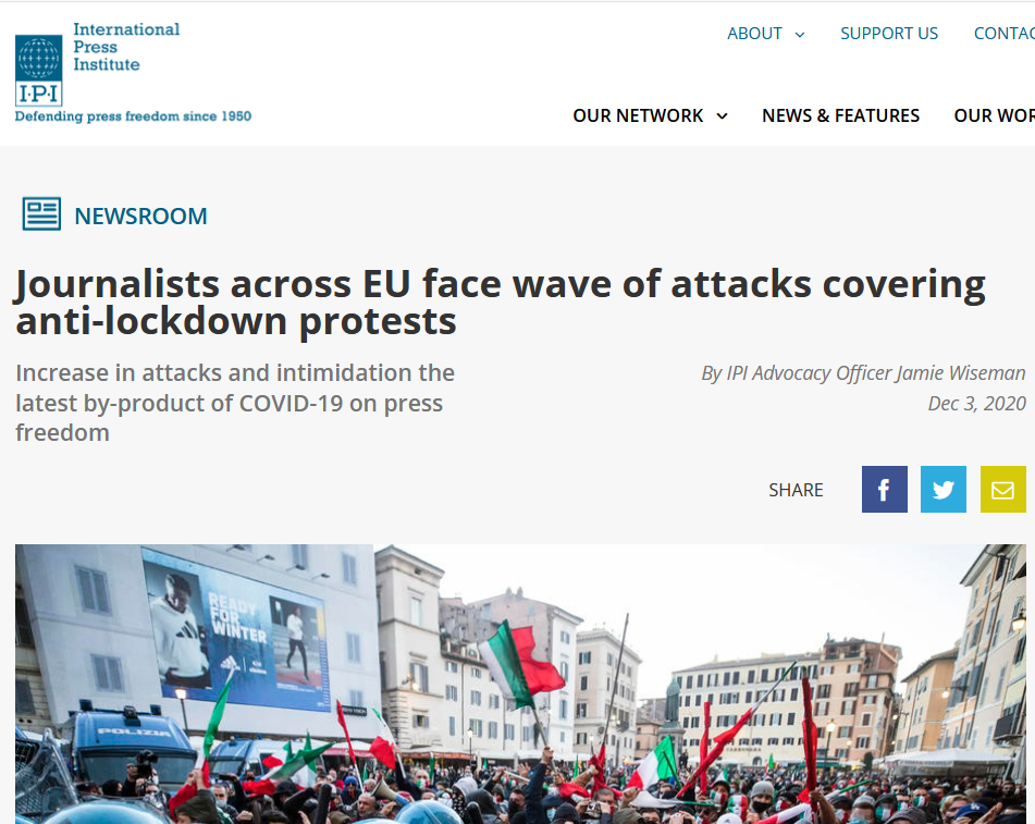 Journalists across EU face wave of attacks covering anti-lockdown ...