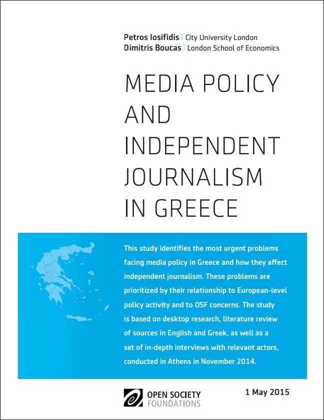 Media policy and independent journalism in Greece / Reports and papers ...