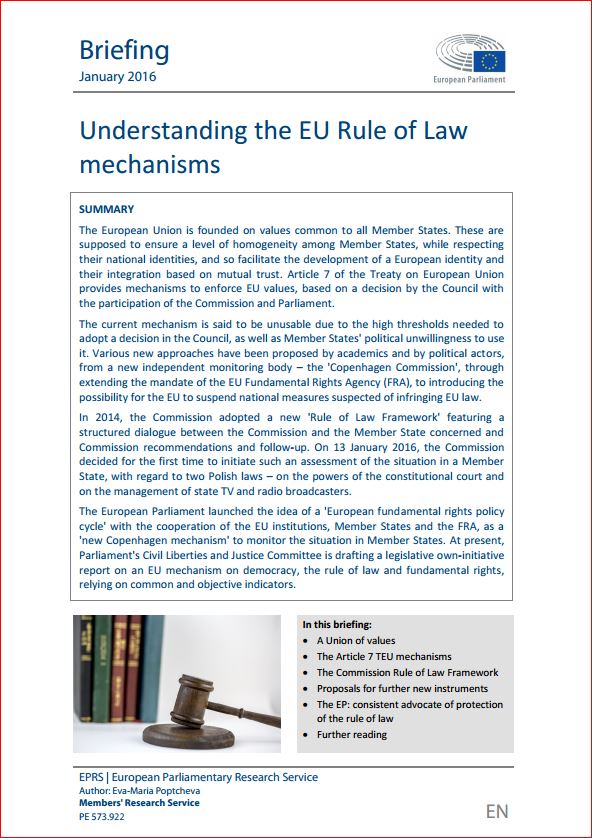 Understanding the EU Rule of Law mechanisms / Reports and papers ...