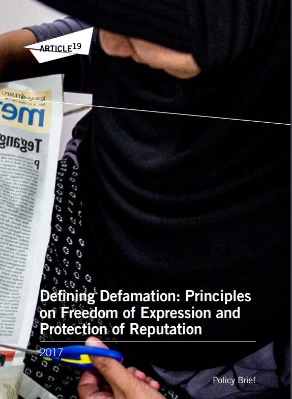 Defining Defamation: Principles on Freedom of Expression and Protection ... Defining Defamation: Principles on Freedom of Expression and Protection ...